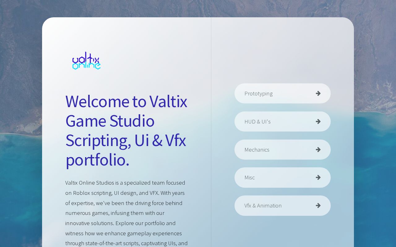 Welcome to Valtix Roblox Studio Scripting, Ui & Vfx portfolio.